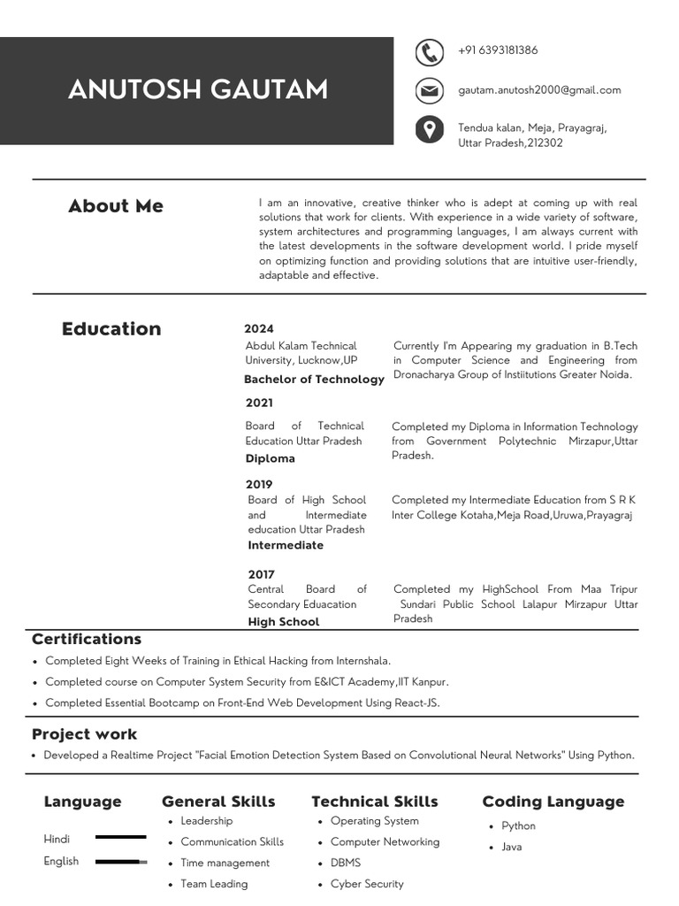 Anutosh Gautam Pdf Information Technology Computer Science 