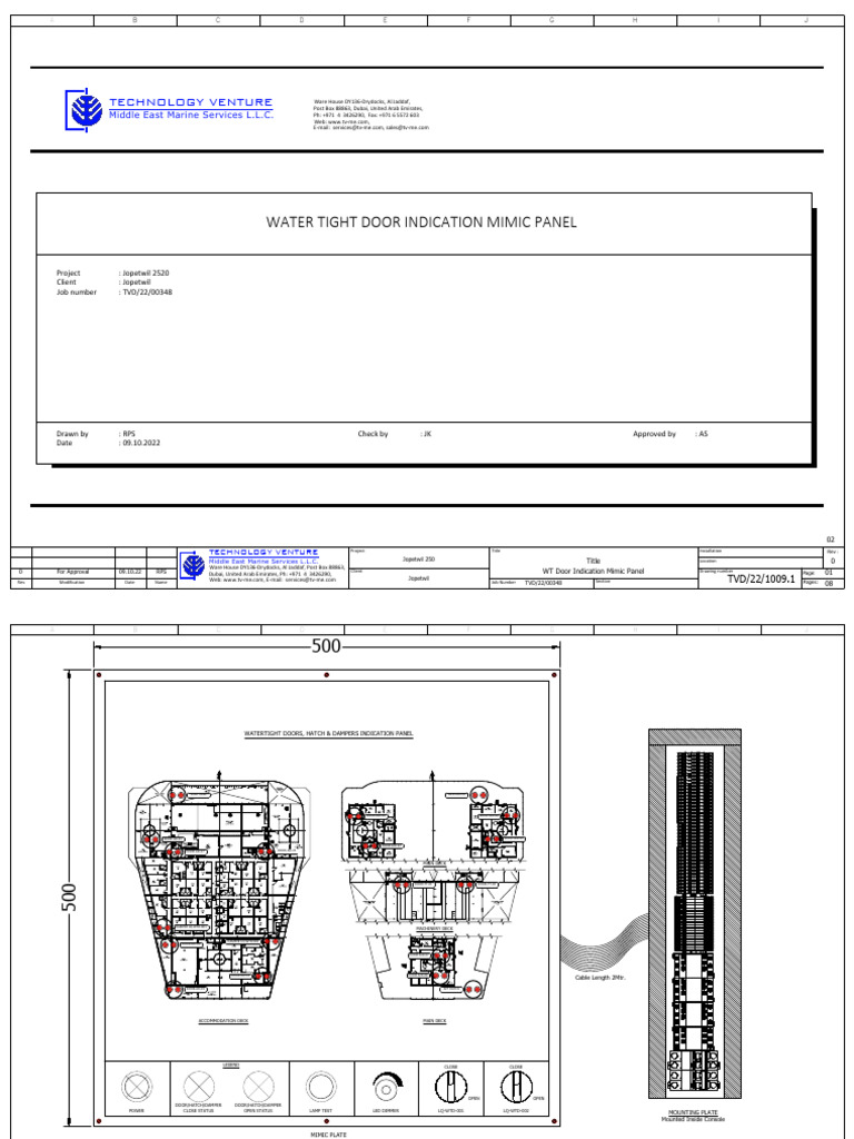 WT Door Indication Mimic Panel - TVD-22-348 | PDF