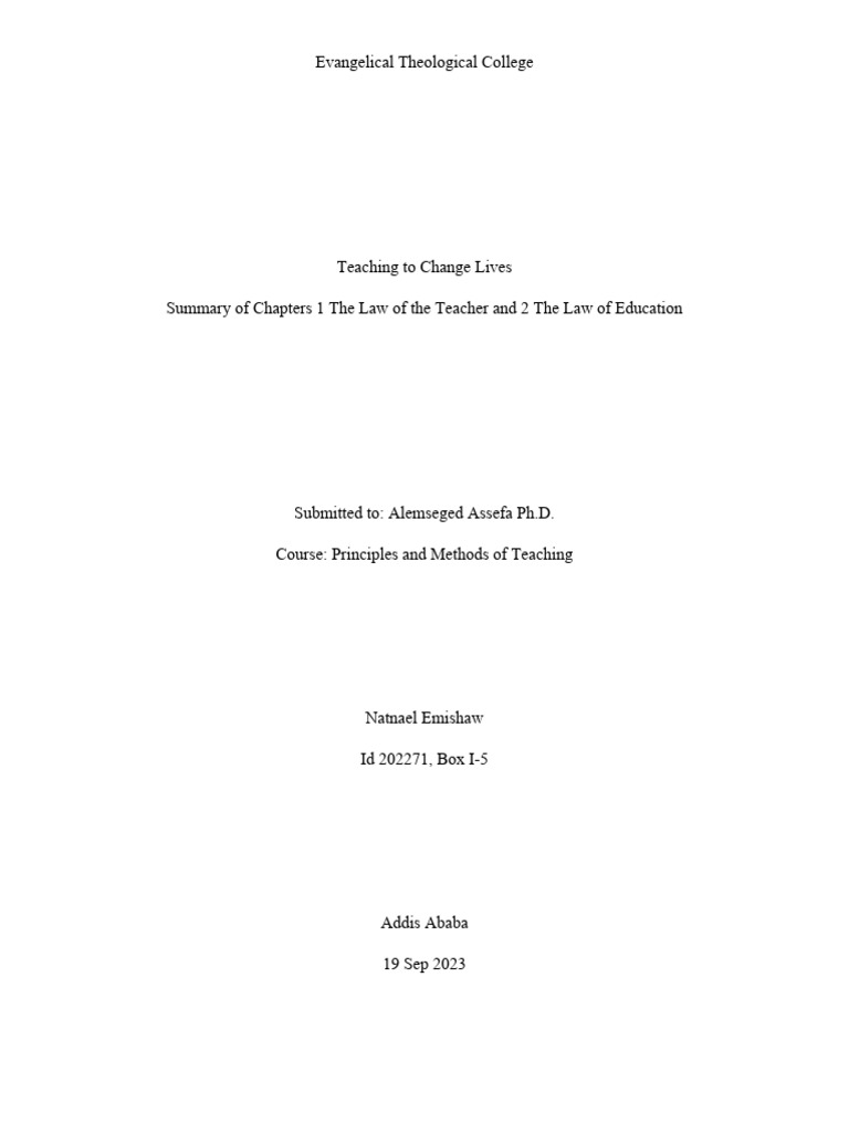 Principles and Methods of Teaching | PDF | Teachers