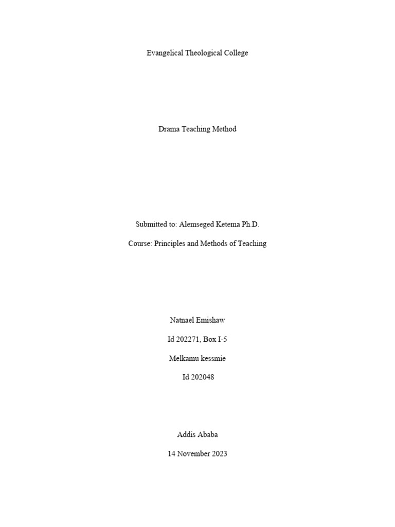 Drama Presentation | PDF | Teachers | Learning