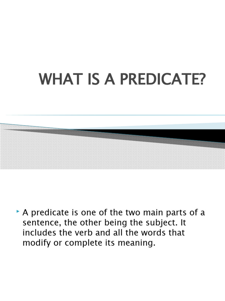 What Is A Predicate? | PDF