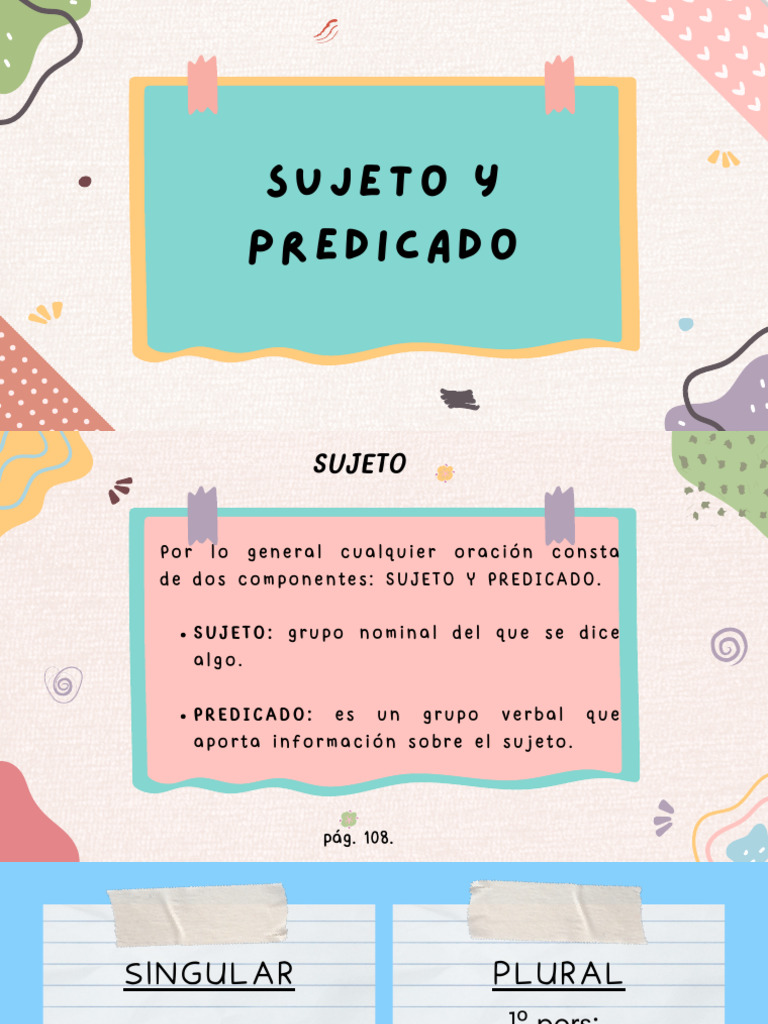 Sujeto y Predicado en Oraciones | PDF | Asunto (gramática) | Verbo