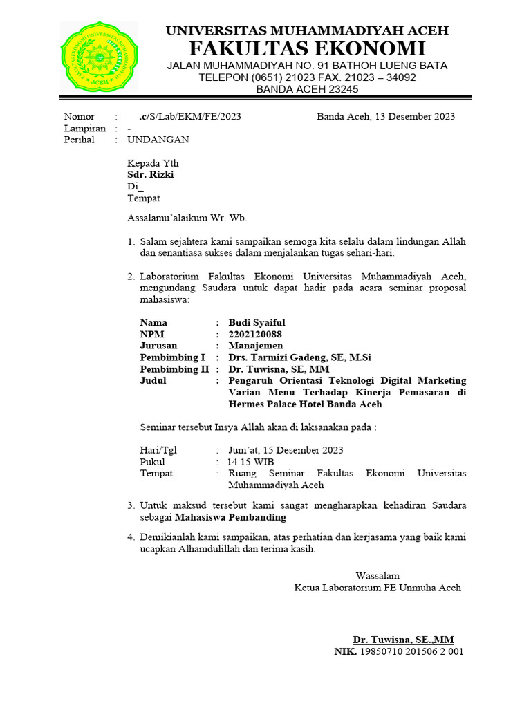 Undangan Seminar | PDF