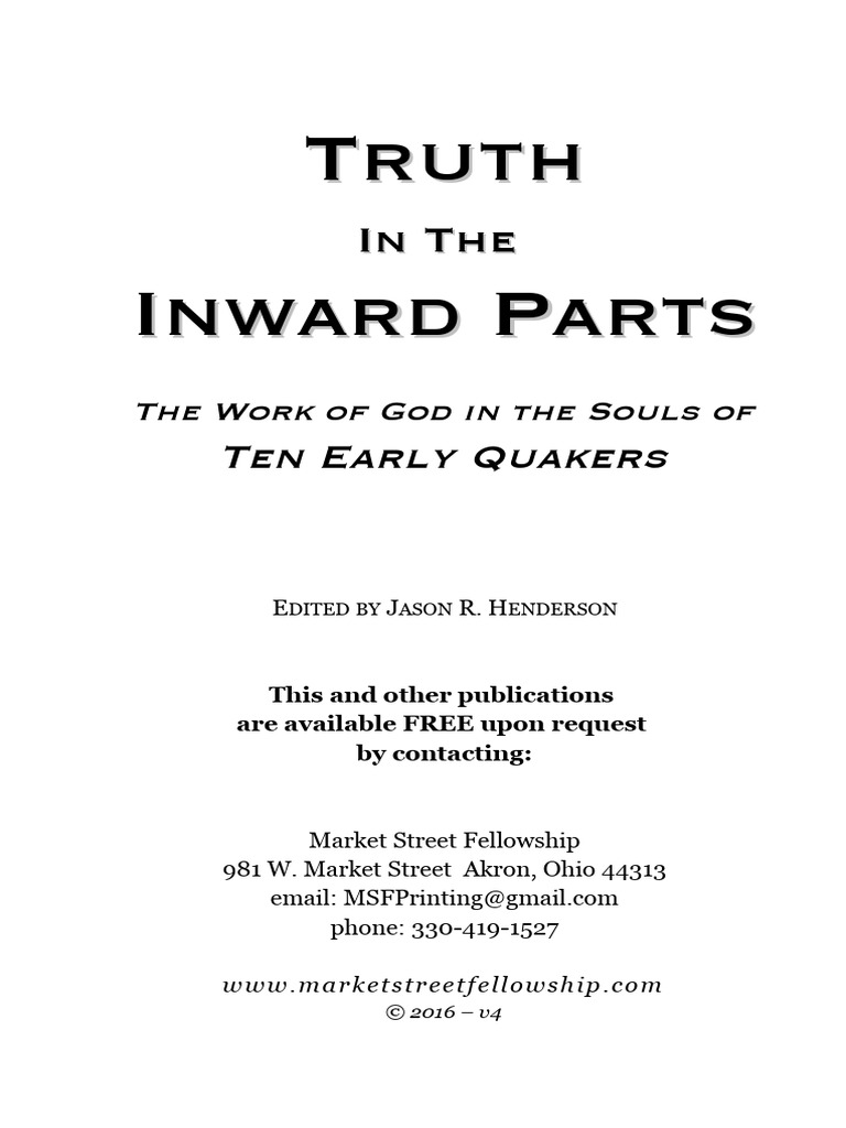 Truth in The Inward Parts v4 | PDF | Quakers | Jesus