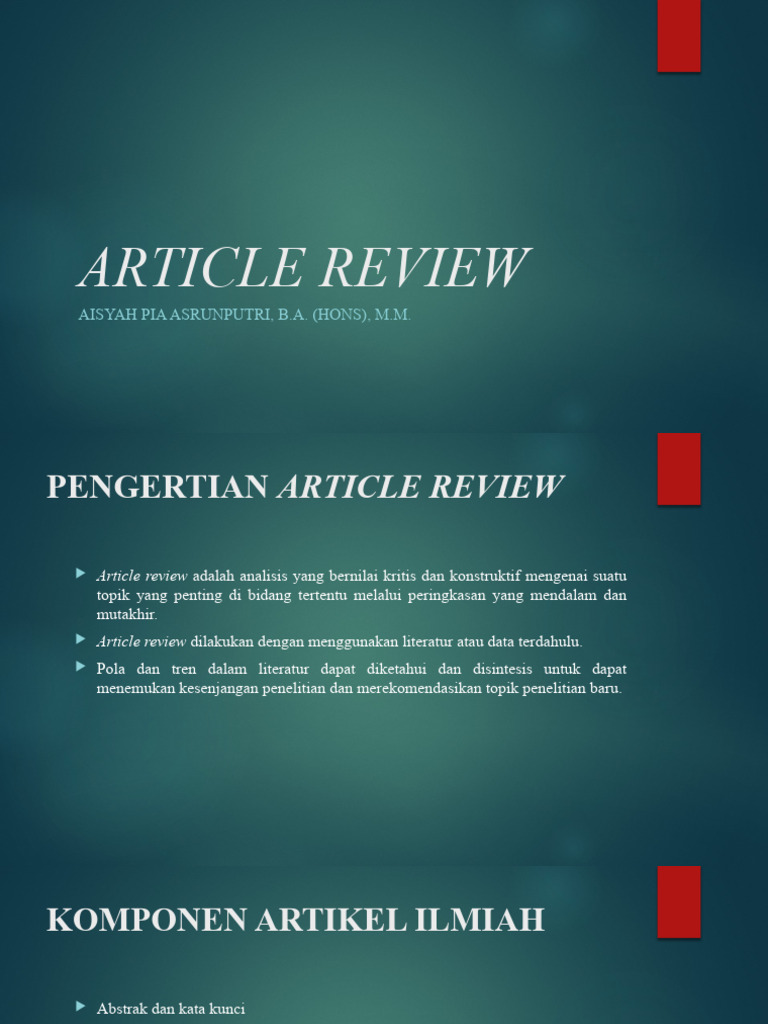 ARTICLE REVIEW | PDF