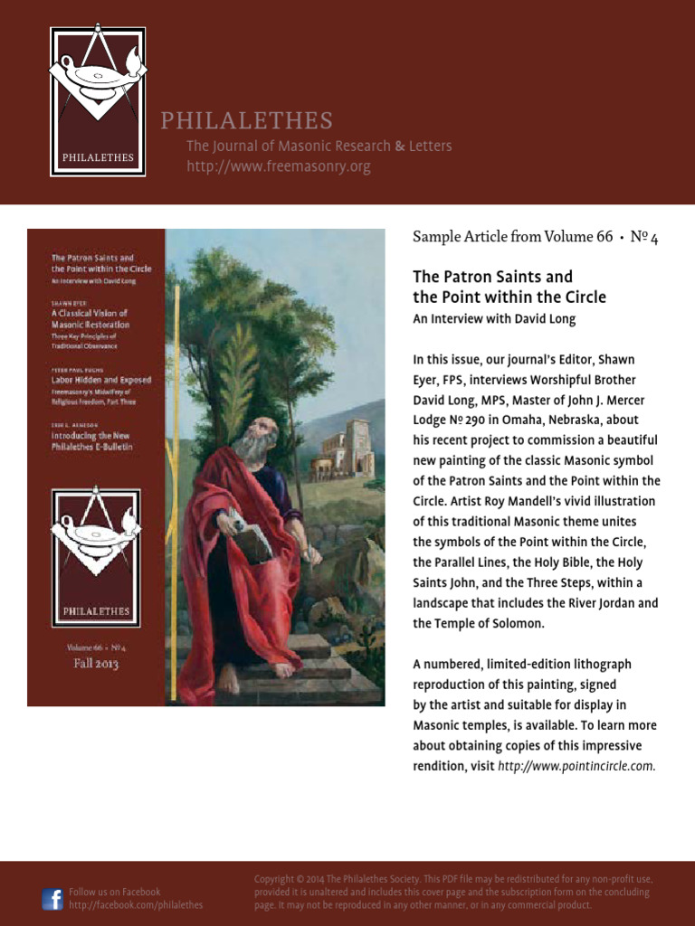 Patron Saints and The Point Within The CircleThe | PDF | Freemasonry ...