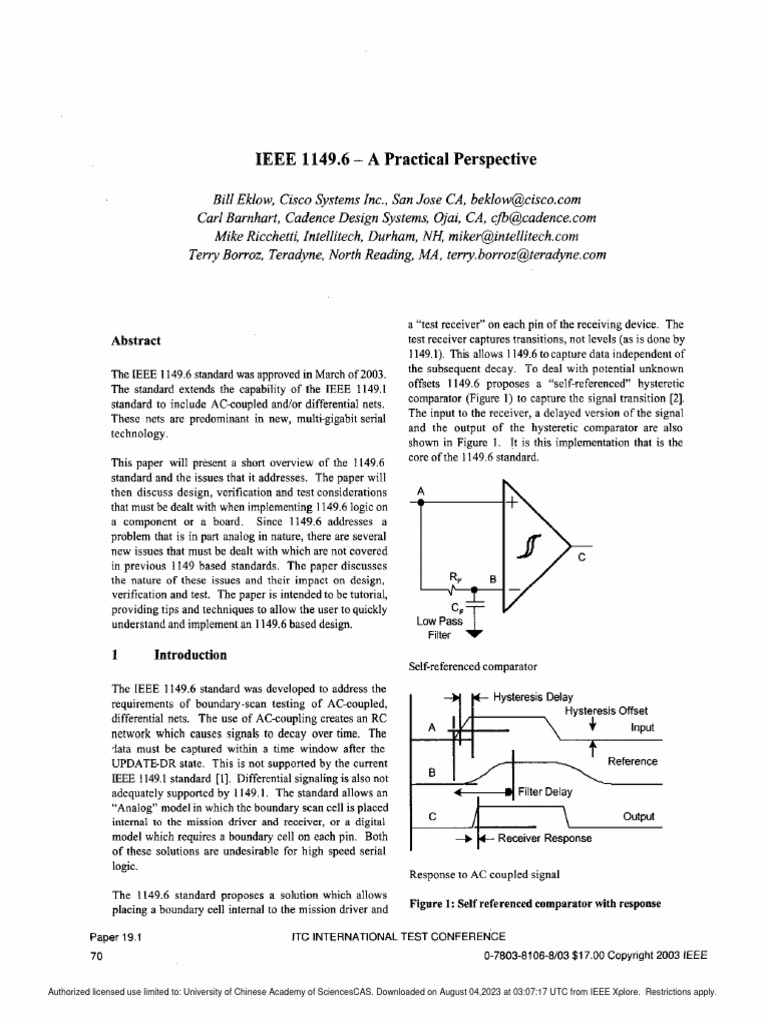 IEEE 1149.6 - A Practical Perspective | PDF | Computing | Electronic ...