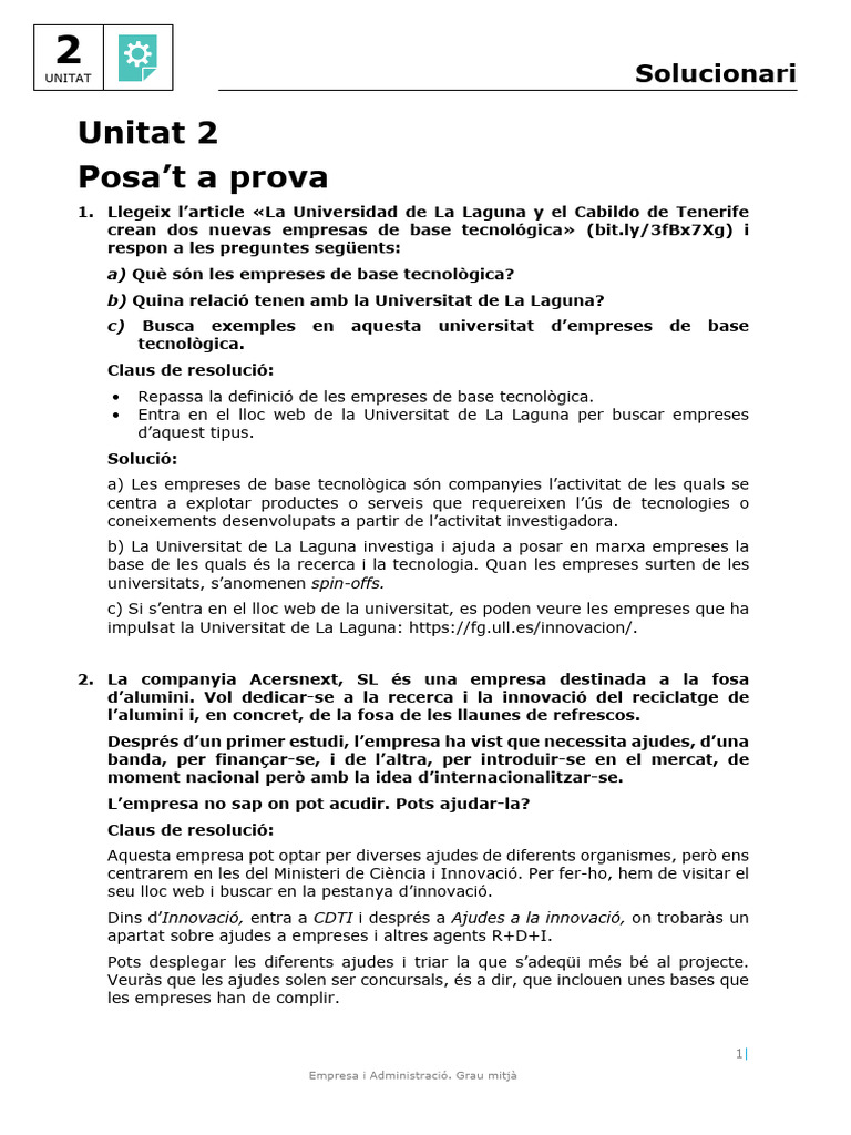 Solucionari Posat A Prova 2 | PDF