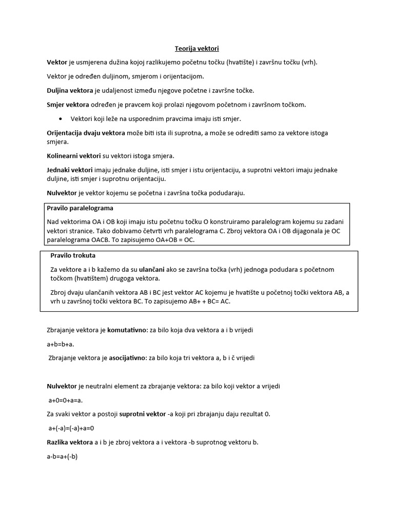 Teorija Vektori | PDF