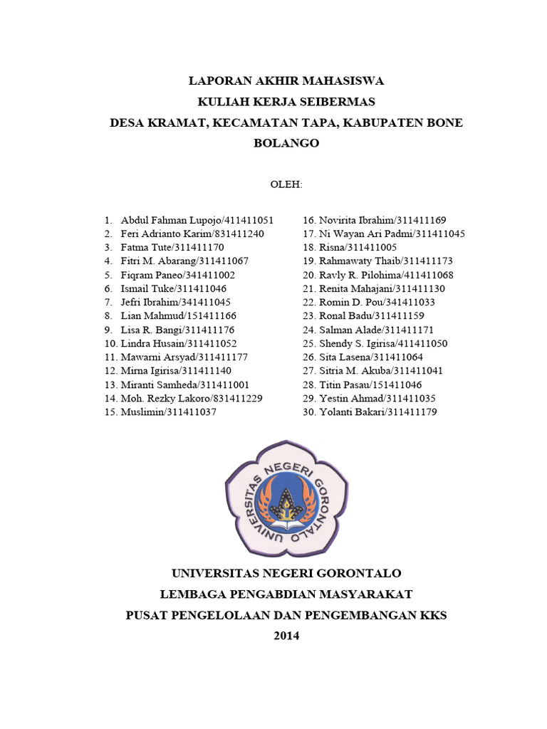 Laporan Kks Desa Kramat | PDF