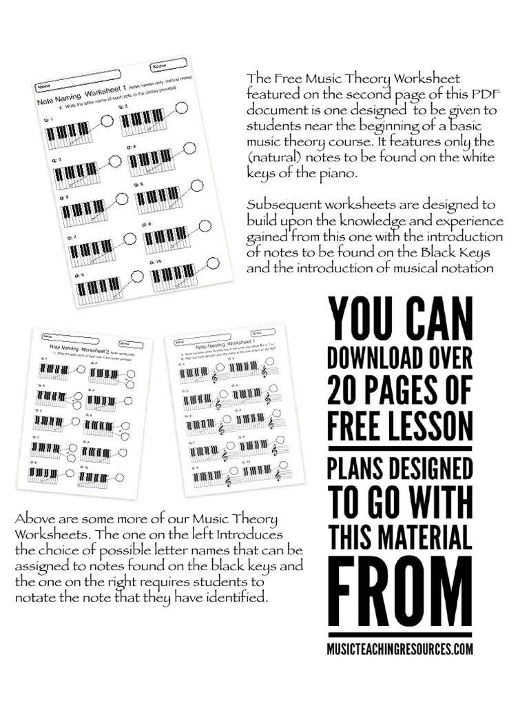 Basic Note Naming Worksheets PDF | PDF