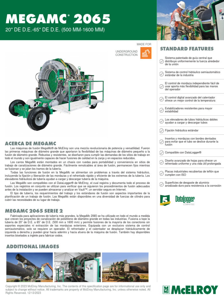 Especificaciones-MEGAMC 2065 STANDARD ES | PDF | Ingeniero civil | Química