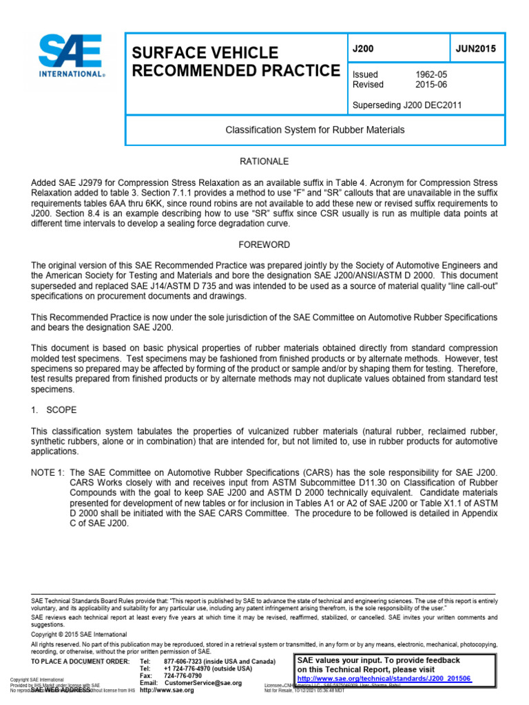 Sae J 200 | PDF | Natural Rubber | Hardness