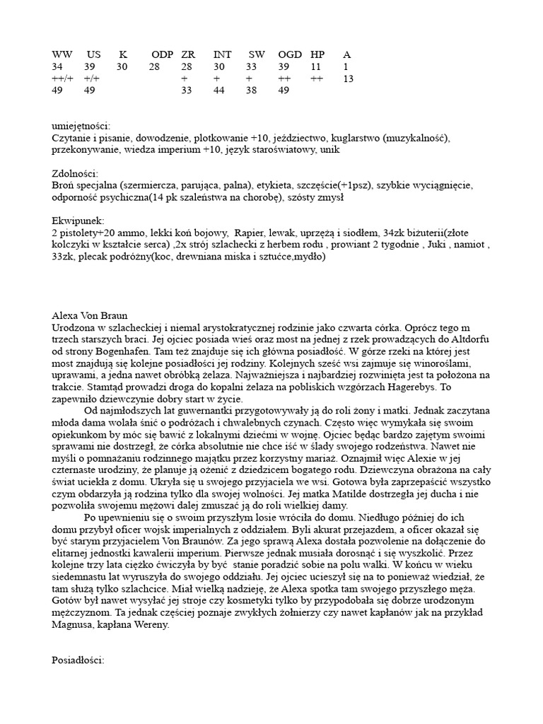 Rajtar Postać | PDF