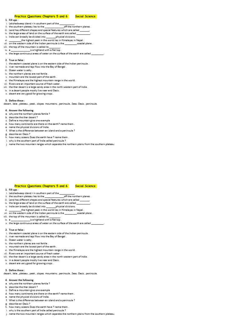 SST CH 5 and 6 | PDF | Himalayas | Desert