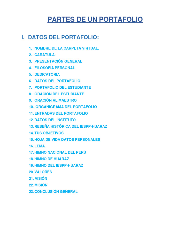 Partes de Un Portafolio (2)_share | PDF