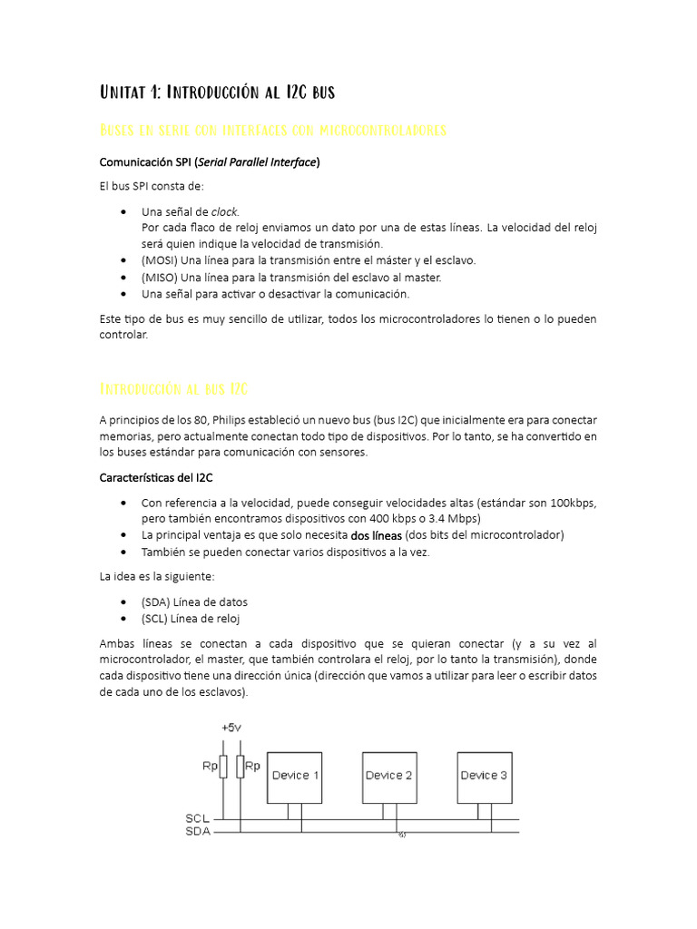 Unitat 1: Introducción Al I2C Bus: Buses en Serie Con Interfaces Con Microcontroladores ...