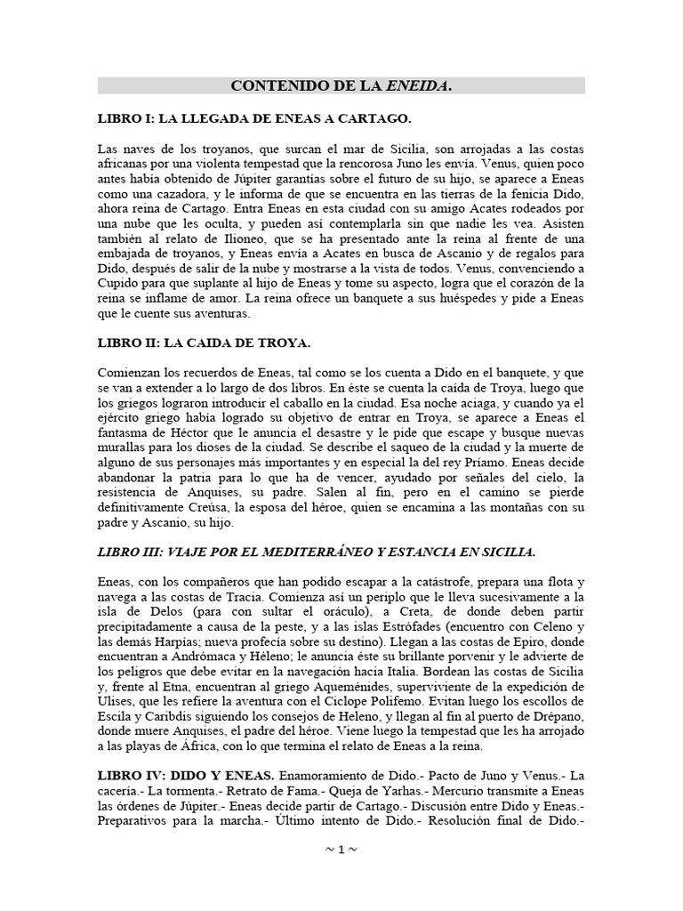Resumen Eneida 2 | PDF | Eneas | Eneida