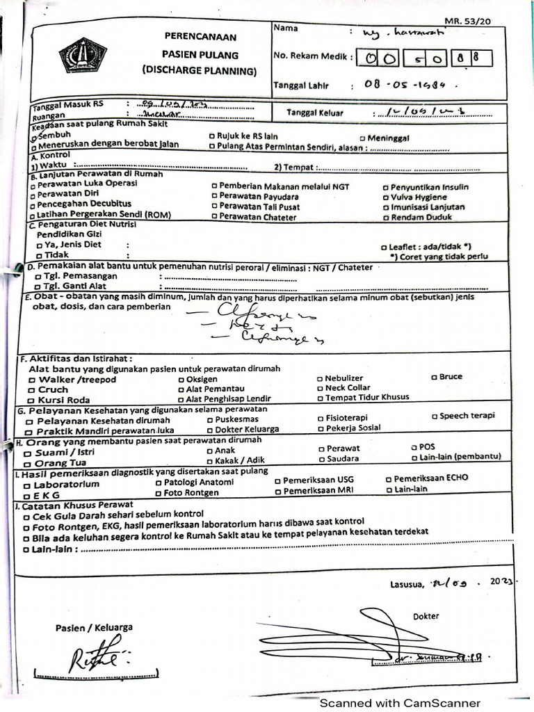 Akp 3 Ep 1 Poin 2 Discharge Planning | PDF