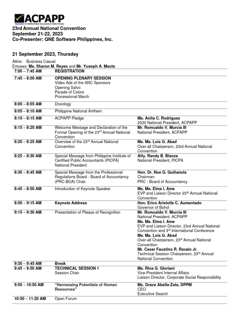 Acpapp 23rd Anc Programme - Final | Download Free PDF | Leadership ...