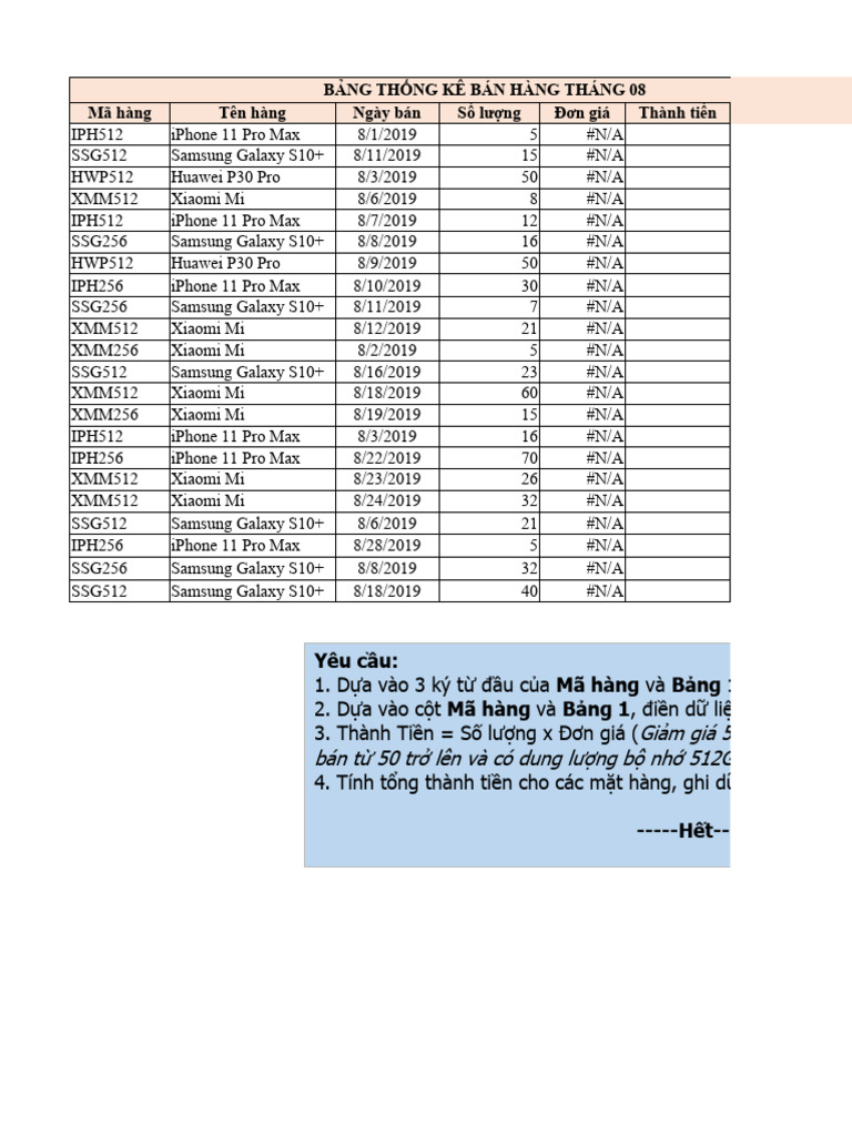 Bai Tap - TH Excel | PDF