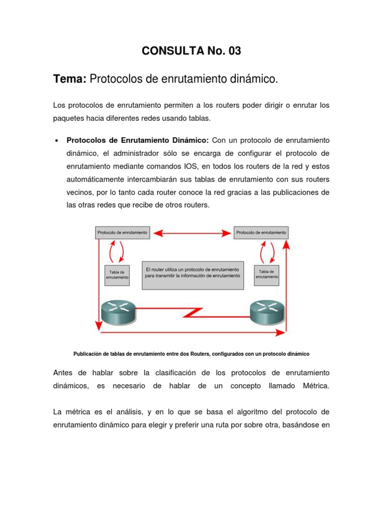 Protocolos Enrutamiento Dinamico | PDF | Enrutamiento | Enrutador (Computación)