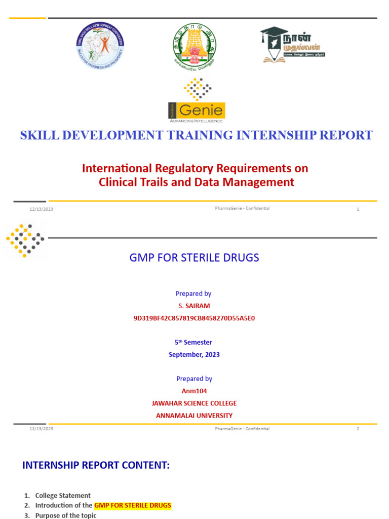 GCP NMP Pharmagenie PPT Template | Download Free PDF | Sterilization ...