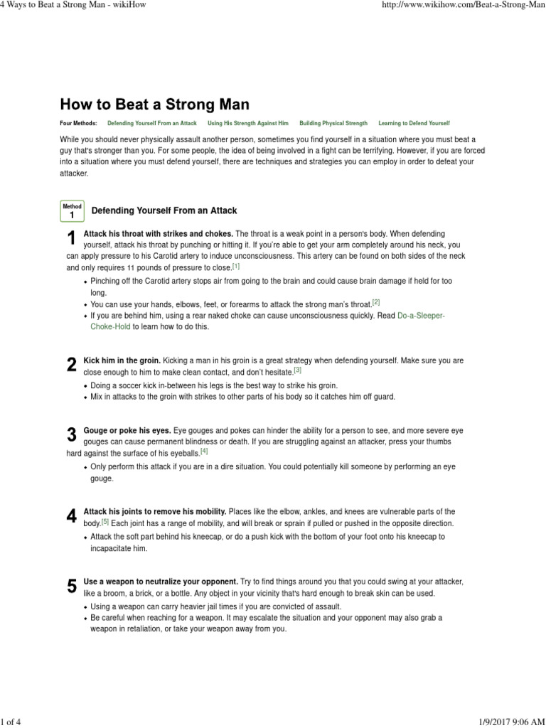 4 Ways To Beat A Strong Man | PDF | Brazilian Jiu Jitsu | Grappling