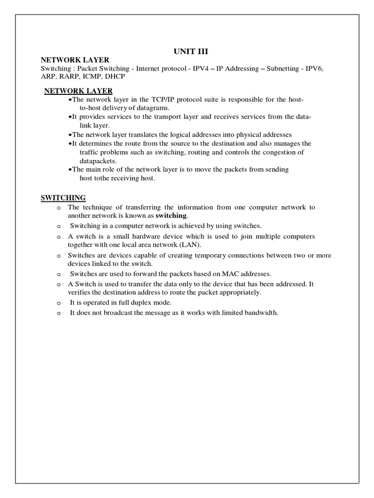 CN Unit III | PDF | Internet Protocols | I Pv6