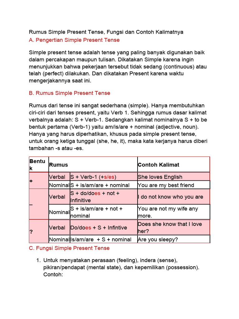 Simple Present Tense | PDF