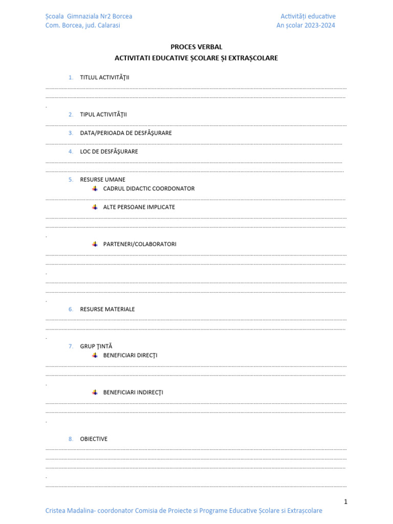 Proces Verbal - Model - de - Completat | PDF
