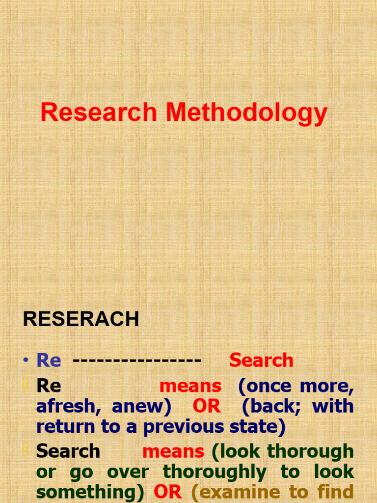 Module-1 (Research Methodology) PPT1 | PDF | Methodology | Observation