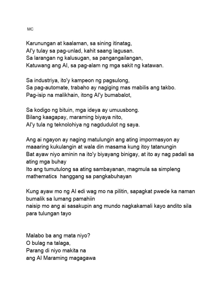 Fliptop Poem (FINAL) | PDF