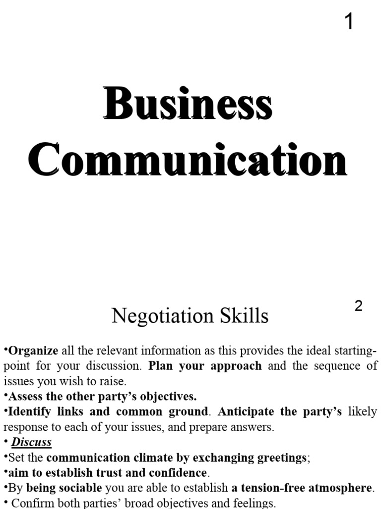 Lecture 41 | PDF | Negotiation | Nonverbal Communication