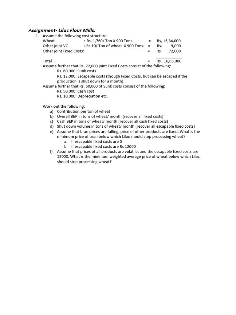 Assignment Lilac Flour Mills | PDF