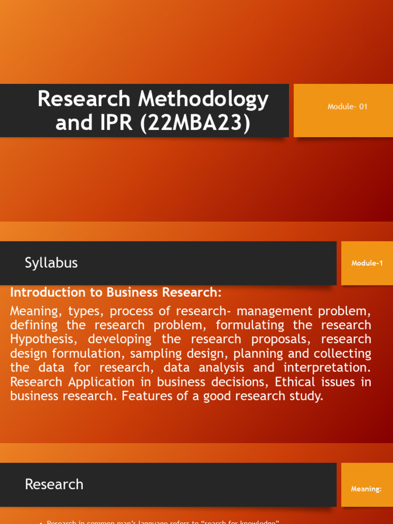 22mba23 Rm&Ipr Full | PDF | Experiment | Sampling (Statistics)