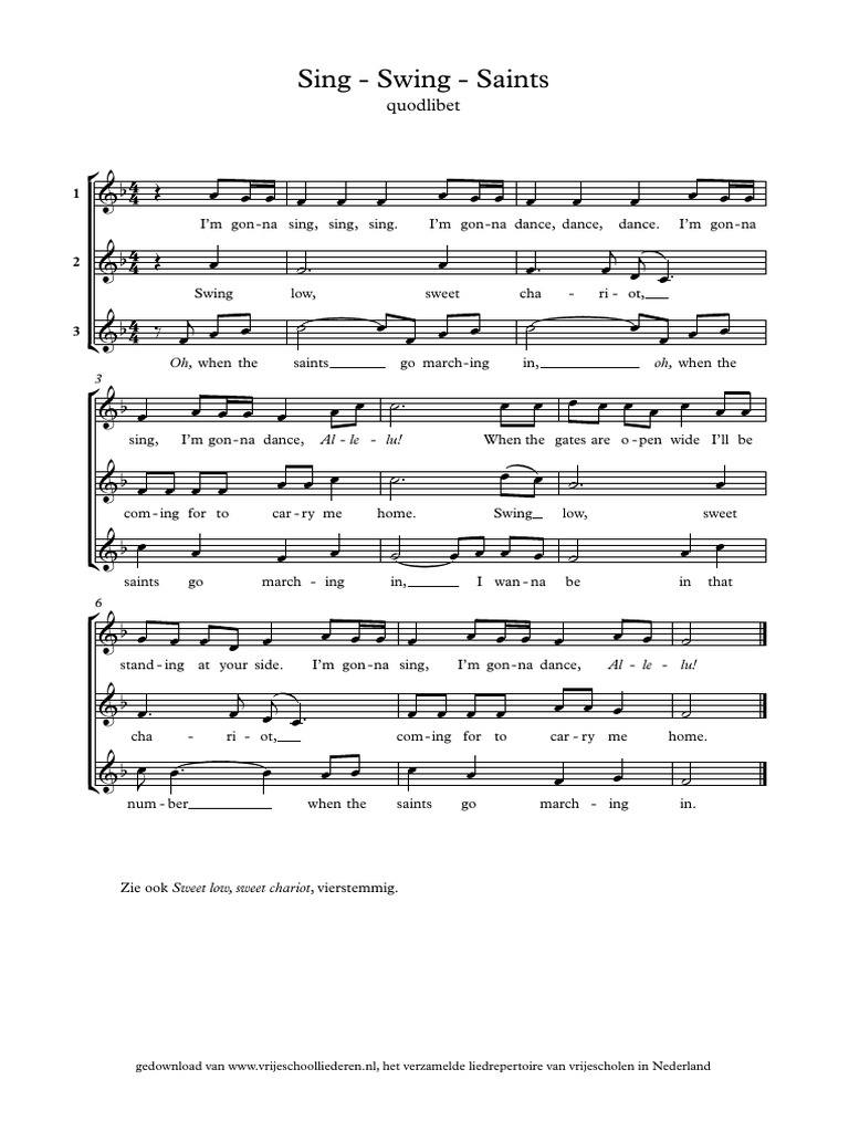 Sing - Swing - Saints - Quodlibet | PDF
