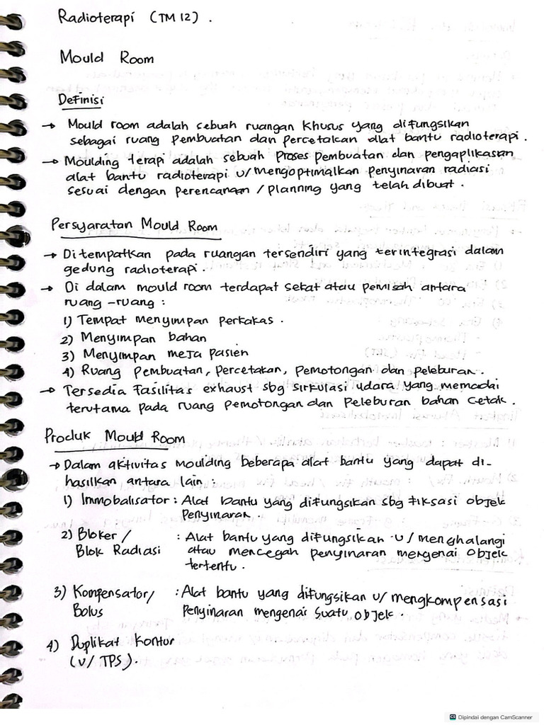 Cindy Fatika Ummylha - 413235019 - Tugas Radioterapi TM 12 Mould Room | PDF