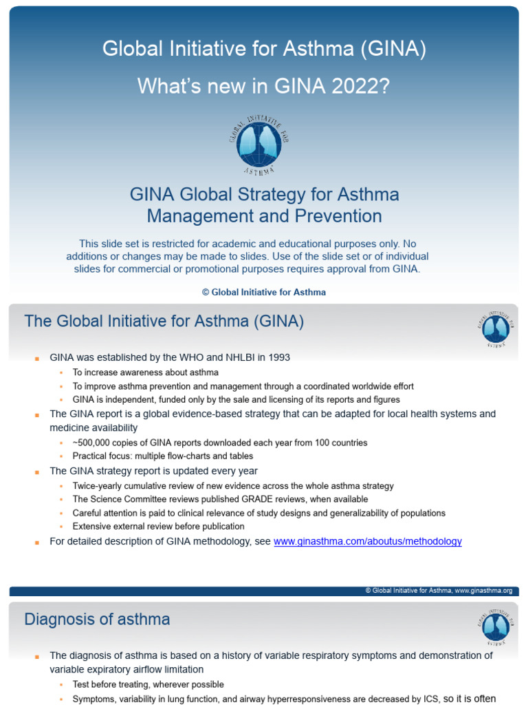 GINA 2022 Asthma Management Update | PDF | Asthma | Medical Diagnosis