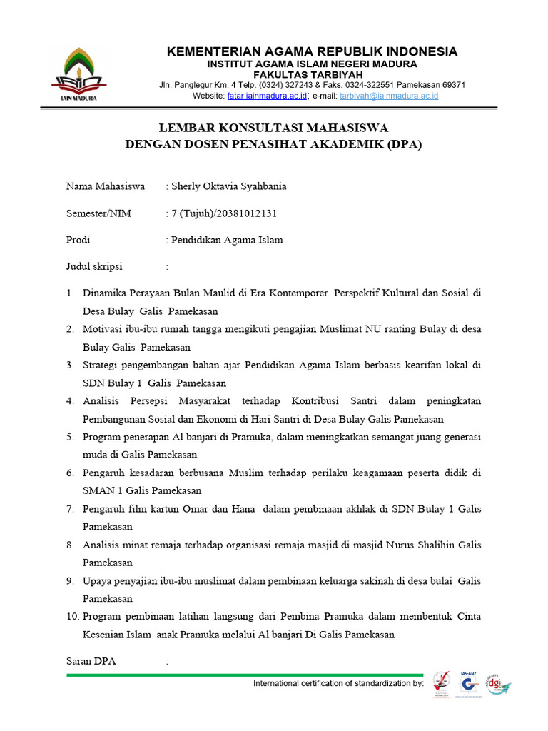 Form Pengajuan Judul Ke Dpa | PDF