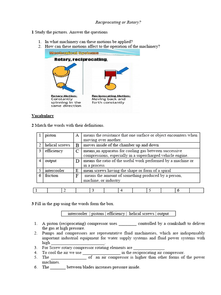 Reciprocating vs Rotary Air Compressors | PDF | Pump | Energy Technology