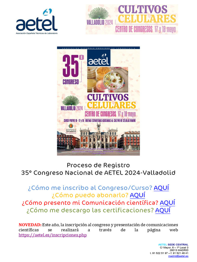 Registro Congreso Valladolid2024 Aetel 2 | PDF | Informática