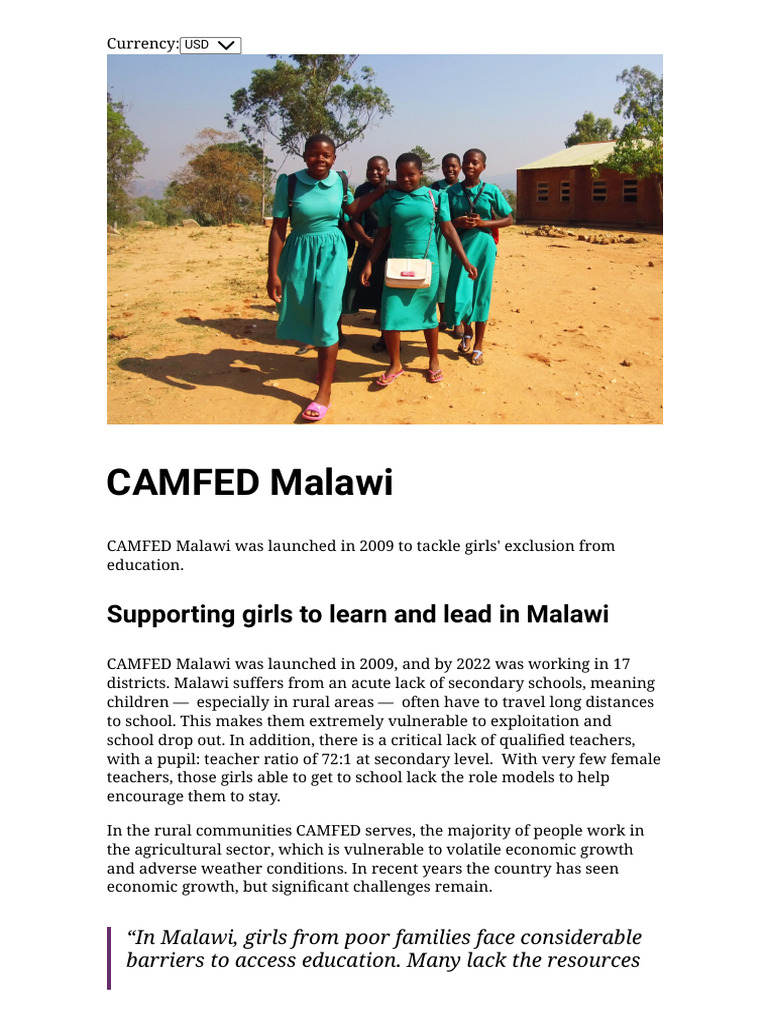 Whereweoperate CAMFEDMalawi Girls'Education 1700806261992 | PDF ...
