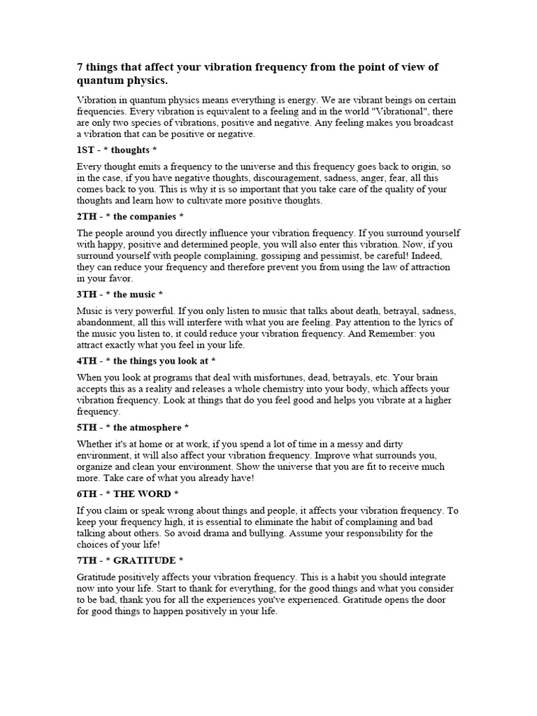 7 Things That Affect Your Vibration Frequency From The Point of View of ...