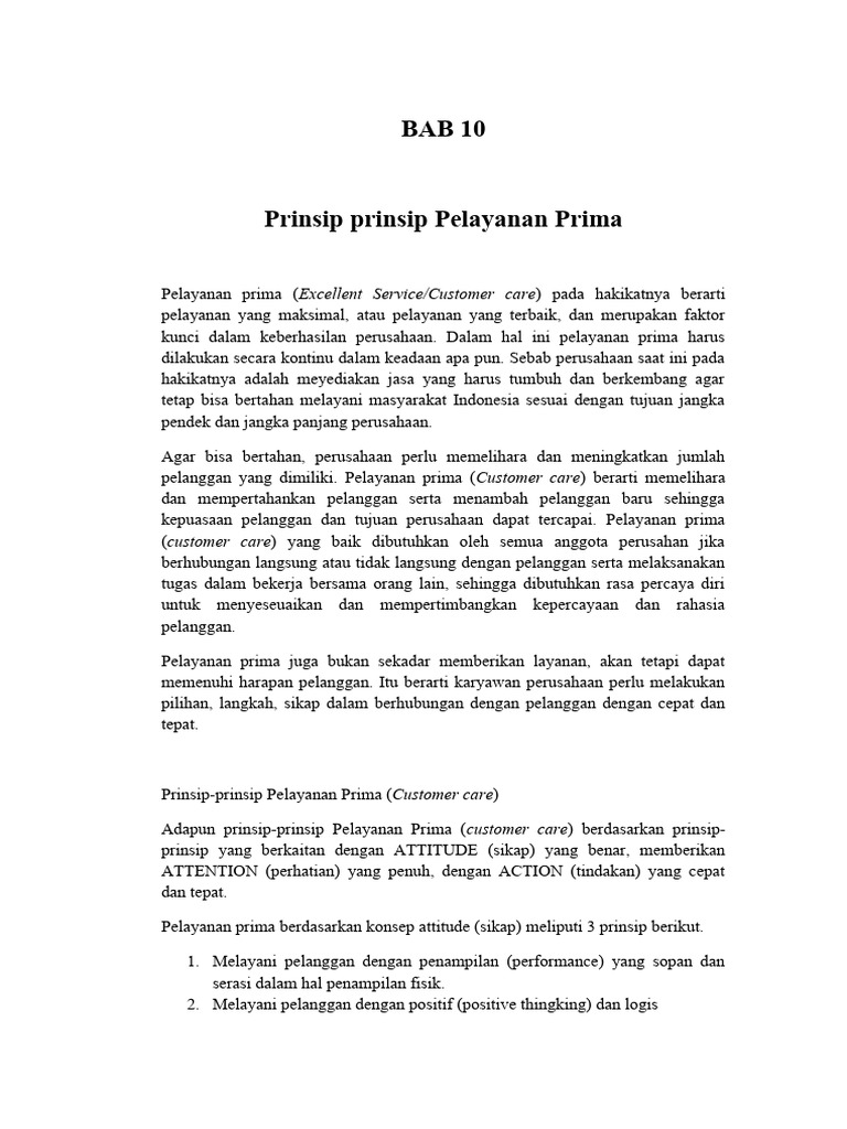 Prinsip-Prinsip Pelayanan Prima | PDF