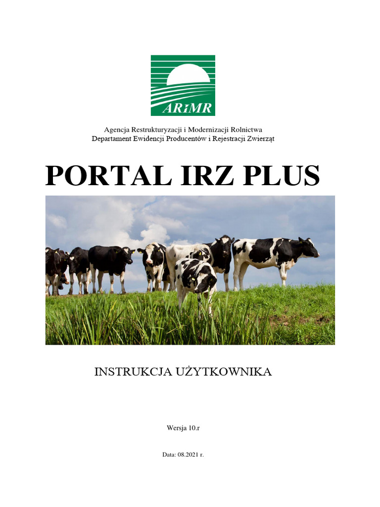 Portal IRZ Plus - Podręcznik Użytkownika v10z | PDF