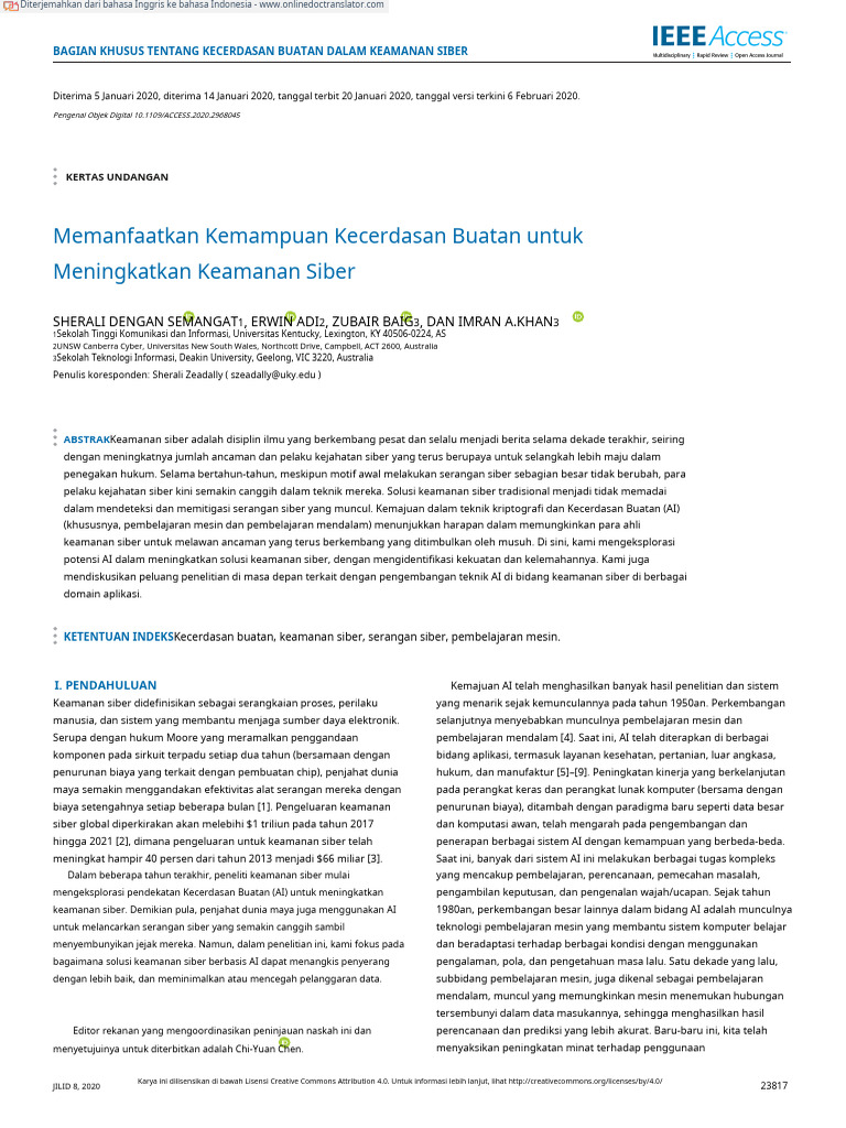 Harnessing - Artificial - Intelligence - Capabilities - To - Improve - Cybersecurity - En.id | PDF