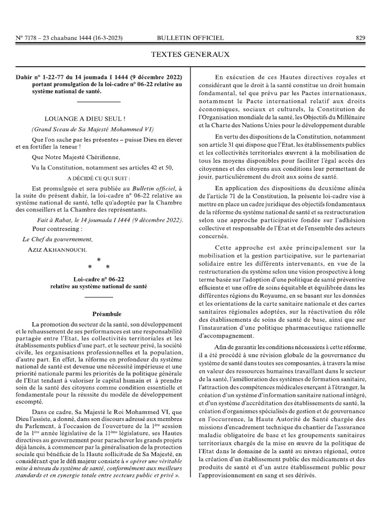 LOI CADRE SNS 6.22 | PDF