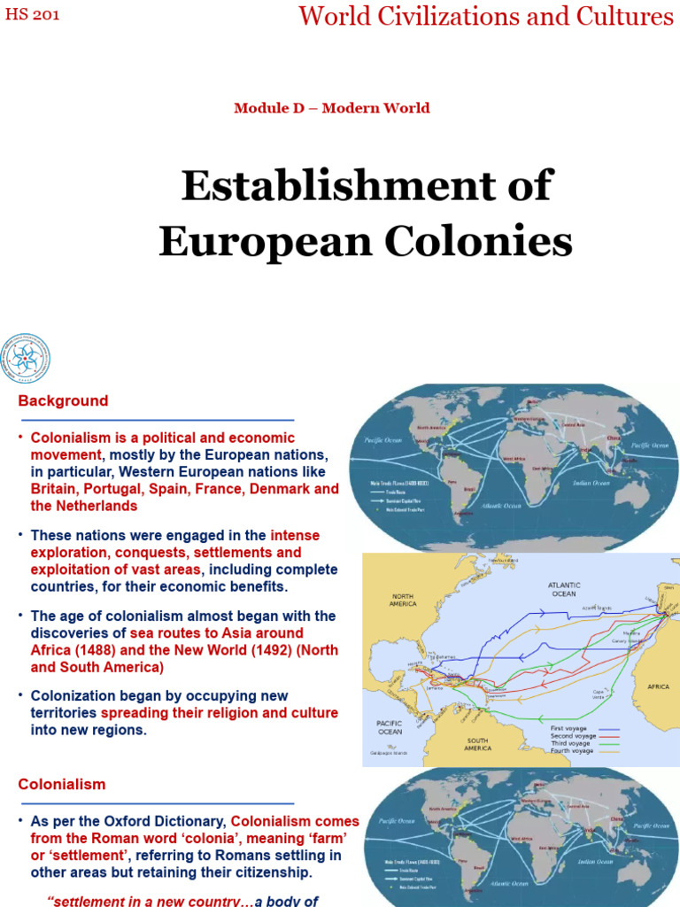 Establishment of European Colonies | PDF | Colonialism | European ...