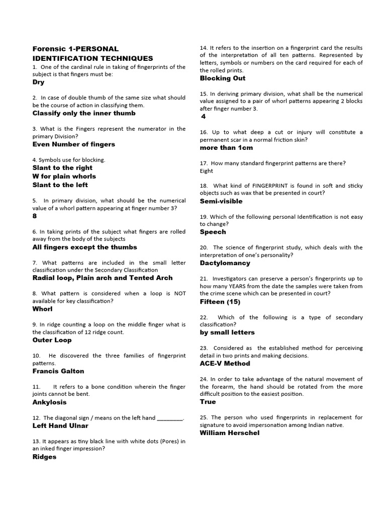 Forensic 1 | PDF | Firearms | Fingerprint